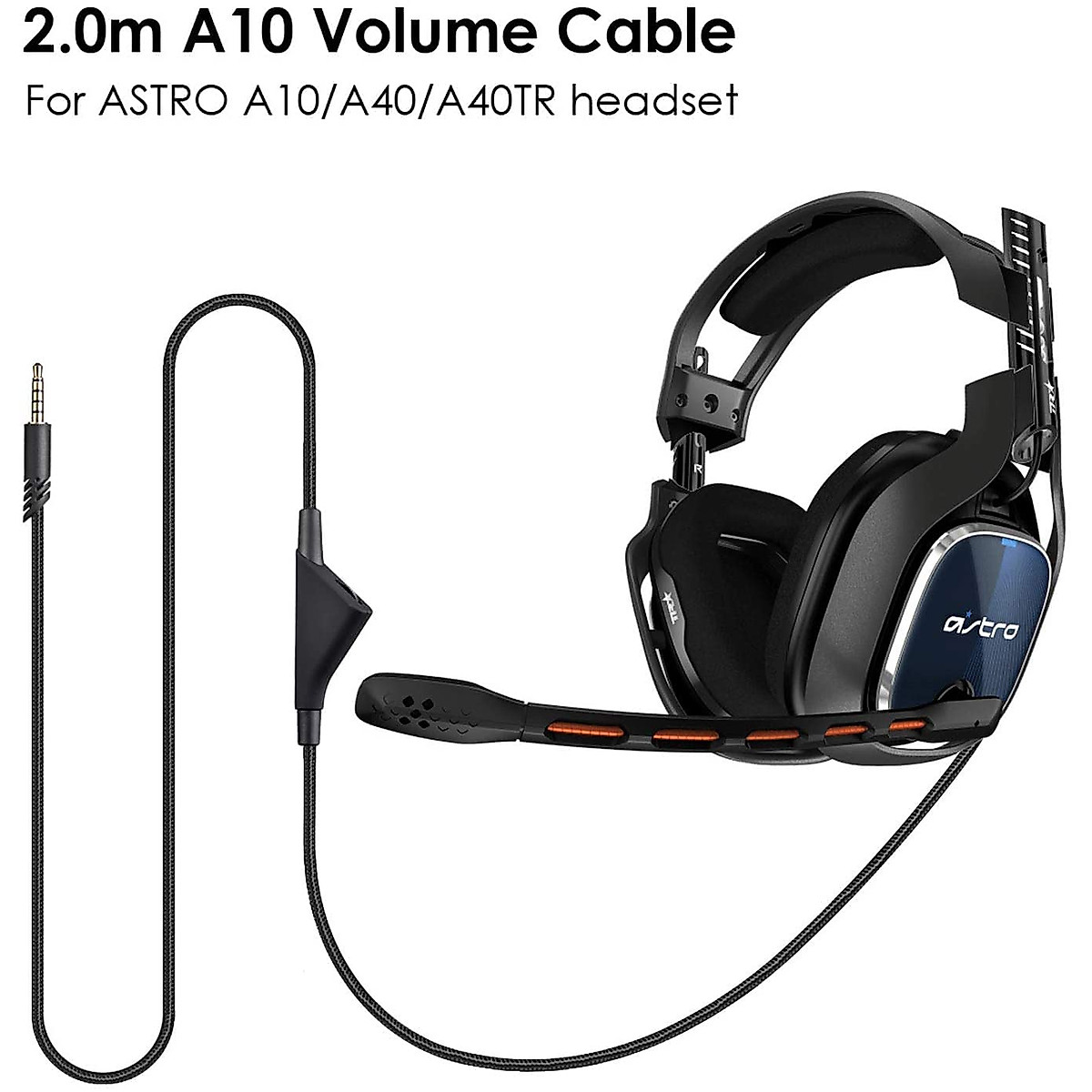 Iootmoy Replacement 2.0M Astro A10 Volume Cable Cord with Volume Control Function Also Works with A40/A40TR Gaming Headsets Xbox one ps4 Controller