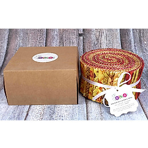 Soimoi 40Pcs Batik Print Cotton Precut Fabrics for Quilting Craft Strips 2.5x42inches Jelly Roll - Red