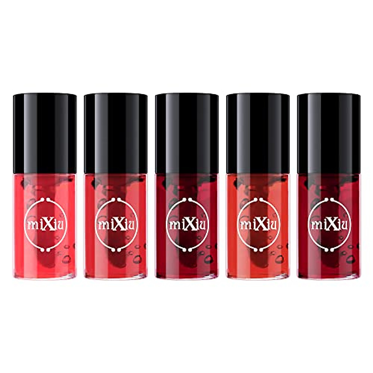 FREEORR 5 Colors Lip Tint Stain Set, Blusher Water Tint Makeup, Lip Stain Waterproof Long Lasting, Hydrating Fruity Dyeing Liquid Tint For Lips, Lip Tint For Girls and Women