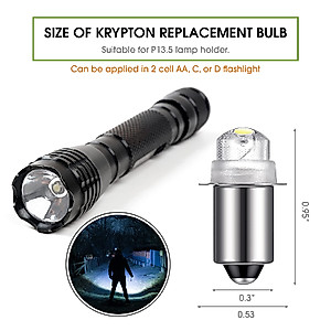 Honoson 30 Lumen 3-Volt LED Replacement Bulb Flashlight Bulbs LED Torch Flashlight Bulb with 10 Year Lifespan, 41-1643 (2)