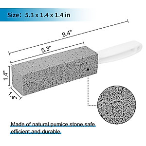 HongWay Pumice Stone for Toilet Cleaning, 18 Pack, Delicate and Strong, with High Density, Toilet Bowl Clean Brush with Handle for Cleaning Toilet, Bathtubs, Kitchen Sink, Grill, Household