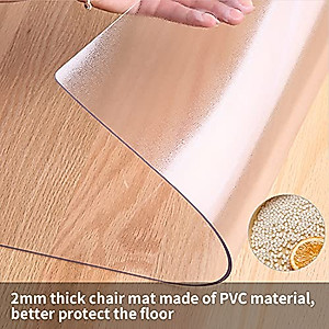 BUYIFY Office Chair Mat for Hard Floor,2mm,30"x48" PVC Material Clear Floor Mat, Floor Protector for Office or Home,Flat and Easy to Clean