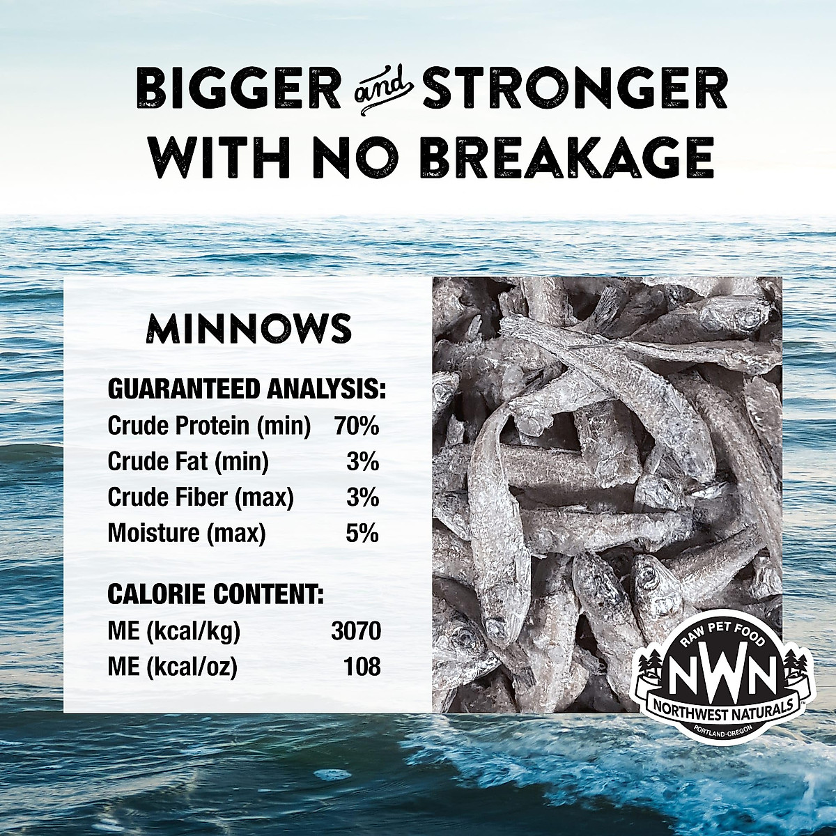 Northwest Naturals Raw Rewards Freeze-Dried Minnow Treats for Dogs and Cats - Bite-Sized Pieces - Healthy, 1 Ingredient, Human Grade Pet Food, All Natural - 1 Oz