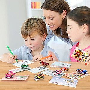 Valentines Day Cards for Kids - 28 Pack Planes Valentine's Greeting Cards with Pull Back Planes Toy Party Favors, Kids Valentines Day Exchange Gift Cards for Boys Girl Classroom School Party Supplies