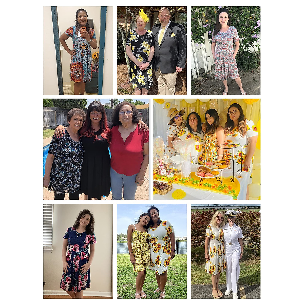 DouBCQ Women's Casual Short Sleeve Flowy Pleated Loose Dresses with Pockets (0-Wine Red, L)