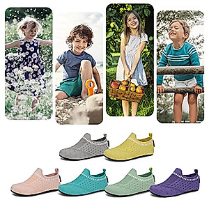 SAGUARO Kids Toddler Lightweight Slippers Shoes Socks Boys Indoor House Shoes Girls Non Slip Knit Slippers Yellow 11-12 Little Kid