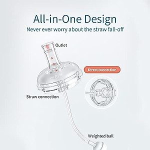 POTATO Sippy Cup For Toddlers with Straw Spill Proof, PPSU Learner Cup with Handle for Baby 1 year old, Water Bottle with weighted ball, 10 Ounce Yellow