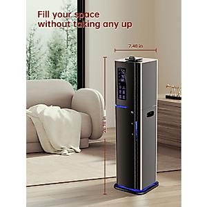 2.64Gal Humidifiers for Bedroom Large Room, Warm and Cool Mist up to 500ft², Top Fill Diffuser Ambient Light, 3 Mist Modes, 24H Timer,35dB Quiet Humidifier for Home Office Plant
