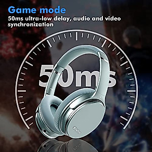 Srhythm NC35 Noise Cancelling Headphones Wireless Bluetooth 5.3, Fast Charge Over-Ear Lightweight Headset with Microphones,Mega Bass 50+ Hours’ Playtime