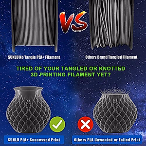 SUNLU PLA+ Filament 1.75mm 10KG PLA Plus 3D Printing Filament for 3D Printer & 3D Pens Tolerance Accuracy +/- 0.02 mm, 11x1KG (10 Colors)