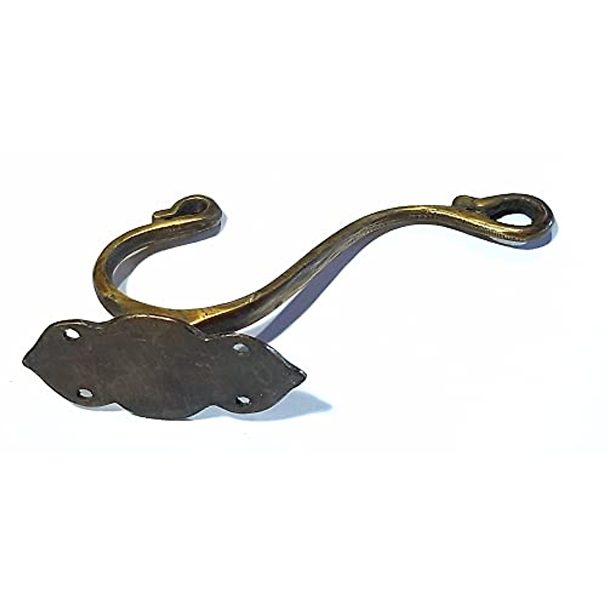 hardwarefinds Large Solid Brass Vintage Antique Style Ornate Double Coat Hat Towel Hook 6 C11