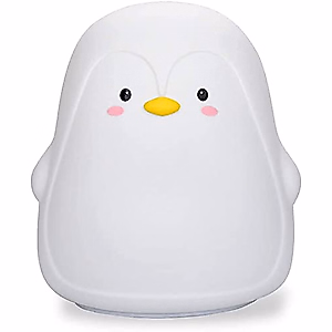 Penguin LED Night Light, Cute Nursery Color Changing Night Light with Tap Control, USB Rechargeable Portable Squishy Silicone Soft Lamp Gifts Bedroom