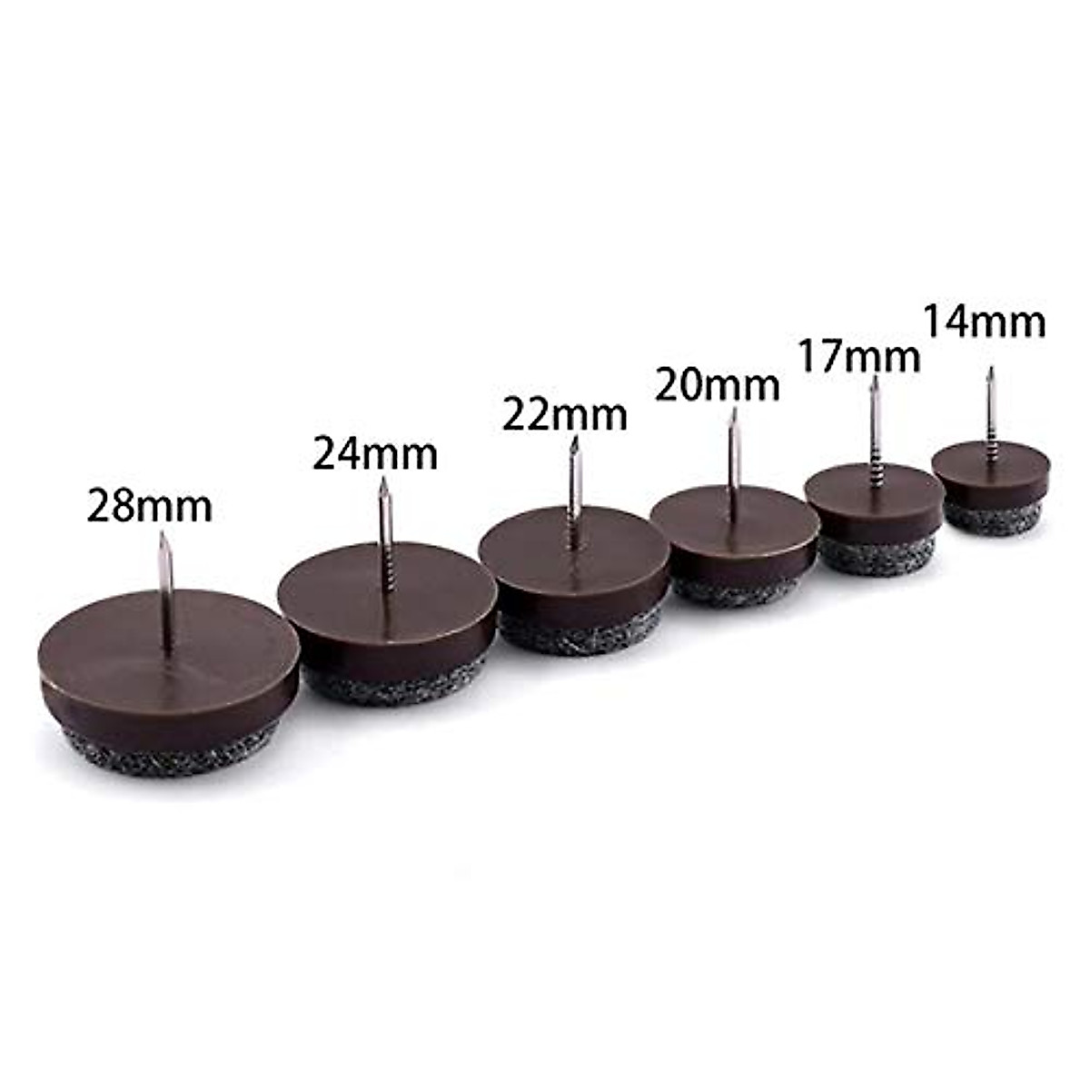 BUHUOJIANGWU Chair Table Protector 30pcs/Pack Felt Foot Pad Skid Glide Nail Protector Furniture Chair Table Leg 14mm/17mm/20mm/22mm/24mm/28mm Felt Furniture Pads (Color : C)
