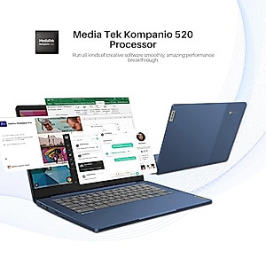 Lenovo 2023 Slim 3 Chromebook Laptop, 14" FHD Touch Screen for Student and Business, 8-Core MediaTek 520 Processor, 4GB RAM, 64GB eMMC, 13.5 H Long Battery Life, Wi-Fi 6, Webcam, Chrome OS