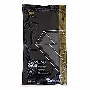 SEZONS - Diamond Bags - Black/Clear - Vacuum Sealing bags 5mil - 50 bags (11x24, Black/Clear)