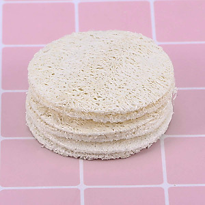 Frcolor 50 Pcs Loofah Face Pads Exfoliating Loofah Sponges Makeup Remover Reusable Soft Facial Skin Care Scrub Wash Pads