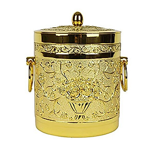 TKFDC Trash Can Outdoor Metal Trash Can Wastebasket Space-efficient Recycling Bin Garbage Container Bin with Lid and Liner for Home Or Office