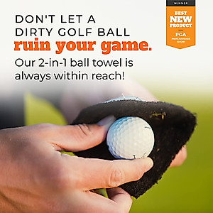 Frogger Amphibian Golf Ball Towel with Dry and Wet Technology | Small Golf Ball Towels For Golf Bags For Men and Women with D Clip | Best Golf Ball Accessories