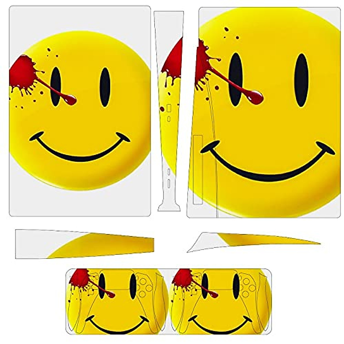 PlayStation 5 optical drive version sticker protective cover, Smiley Symbol with Blood ps5 controller protective shell (compatible with ps5 optical drive)