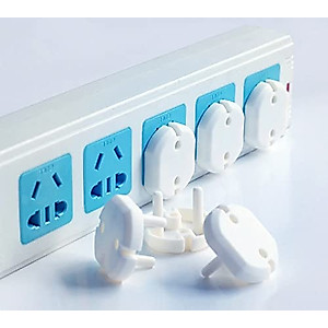 Heyiarbeit 10pcs Outlet Covers Child Proof Plug Cover Electrical Protector Safety Caps for Home Office Electrical Outlets Child Safety Socket Cover 2 Holes White