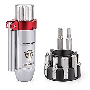 GEWAGE Adjustable Torque Wrench, Aluminum Alloy, 3-10 Nm Range, T-Shape Handle, Includes Allen Wrenches and Screwdrivers
