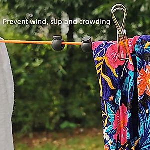 Portable Travel Clothesline Cord, Adjustable 26ft Camping Clothes line, Laundry Drying Rope for Hotel Trip,Camping,Cruise,Outdoor,Indoor, with 10Pcs Stoppers 20Pcs Windproof Clothespins