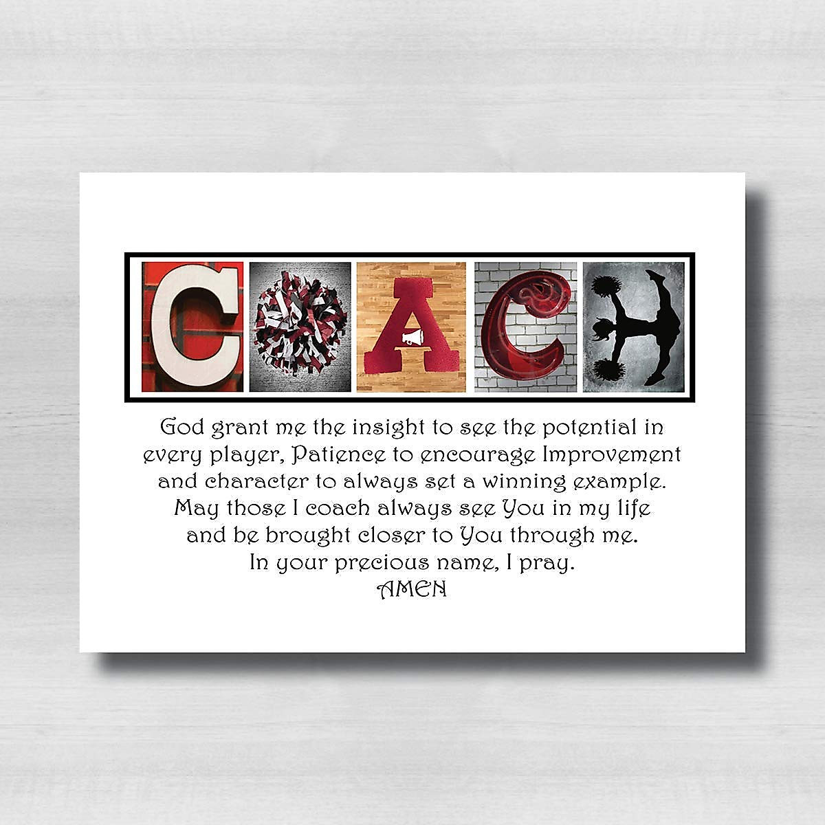 Cheerleading Coaches Prayer, Cheer Coach, Religious Gift, 8x10 print PRINTED on PHOTO paper