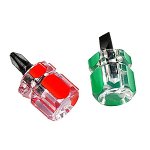 U-K 2 PCS Screwdriver Set Mini Stubby Slotted Screwdriver Set Adorable Quality and Practical Deft Design