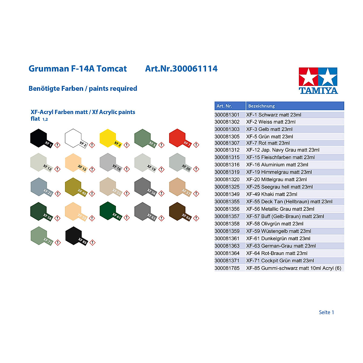 1:48 Tamiya Grumman F-14A Tomcat Model Kit