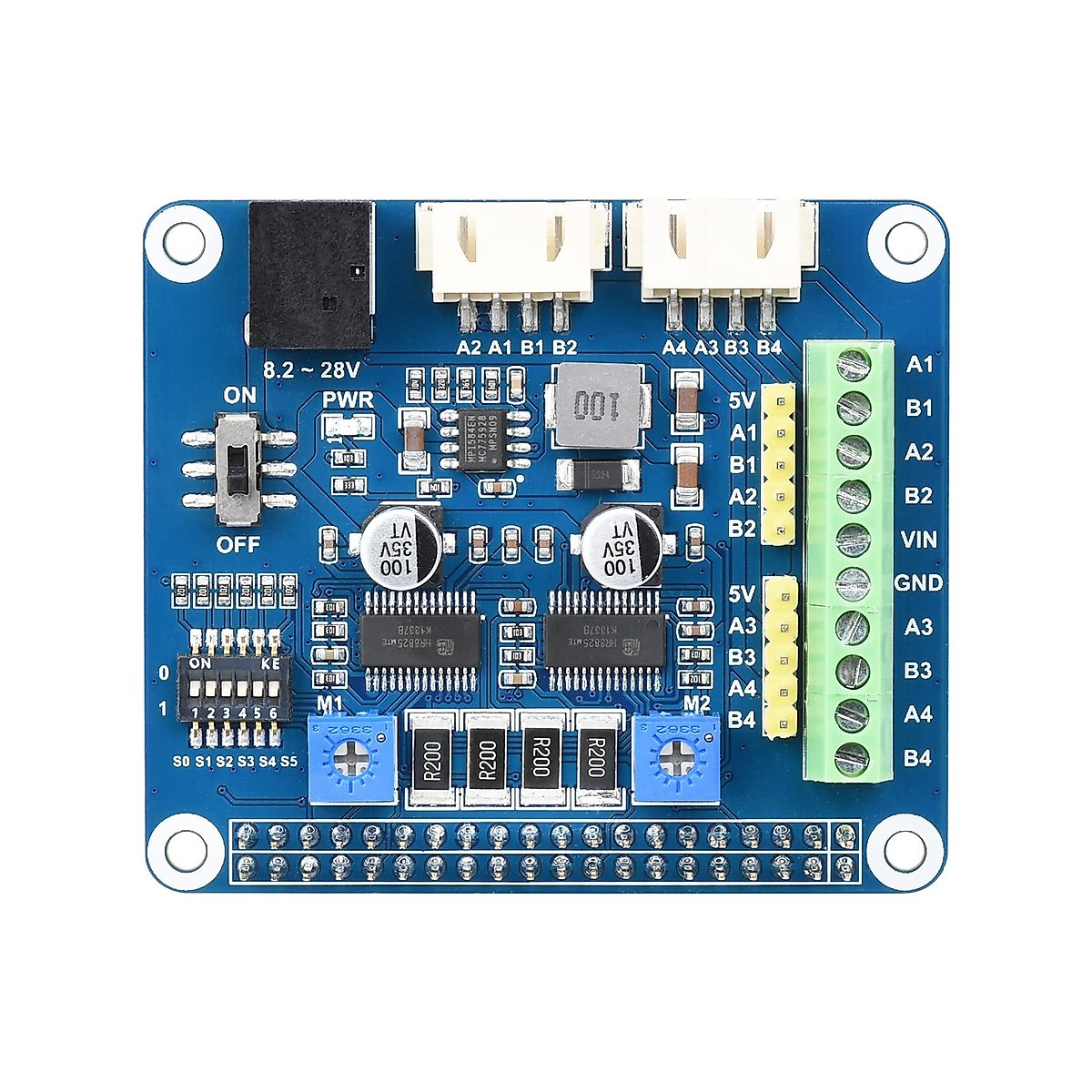 NGW-1pc HRB8825 Stepper Motor HAT Compatible with Raspberry Pi Drives Two Stepper Motors Up to 1/32 Microstepping