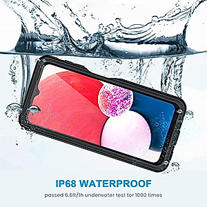 Lanhiem Samsung A13 LTE 4G Case, (NOT for 5G) IP68 Waterproof Dustproof Case with Built-in Screen Protector, Full Body Heavy Duty Shockproof Protective Clear Cover for Samsung Galaxy A13 4G