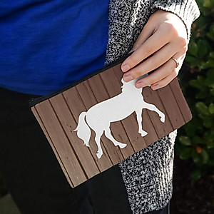 Horse Silhouette Cowboy Western Pencil Pen Organizer Zipper Pouch Case