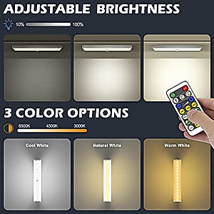 BLS LED Closet Lights, 38 LED Wireless Under Cabinet Lighting Battery Operated Lights with Remote, 1500mah Battery Powered Lights, USB Rechargeable Motion Sensor Light Indoor, Dimmable 3 Colors 3 Pack