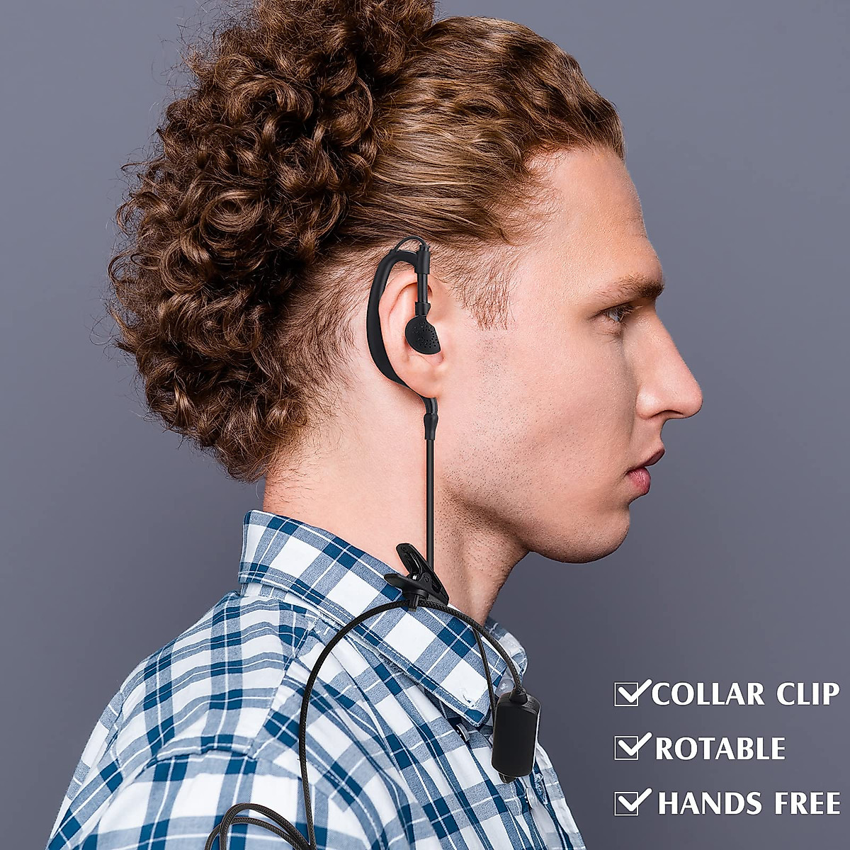 Kathfly 30 Pack Walkie Talkie Earpiece with Mic G Shape 2 Pin Headset Earpiece Two Way Radio Earpiece with Microphone Compatible with Baofeng UV-5R BF-888S Retevis H-777 RT21 RT22 PUXING HYT