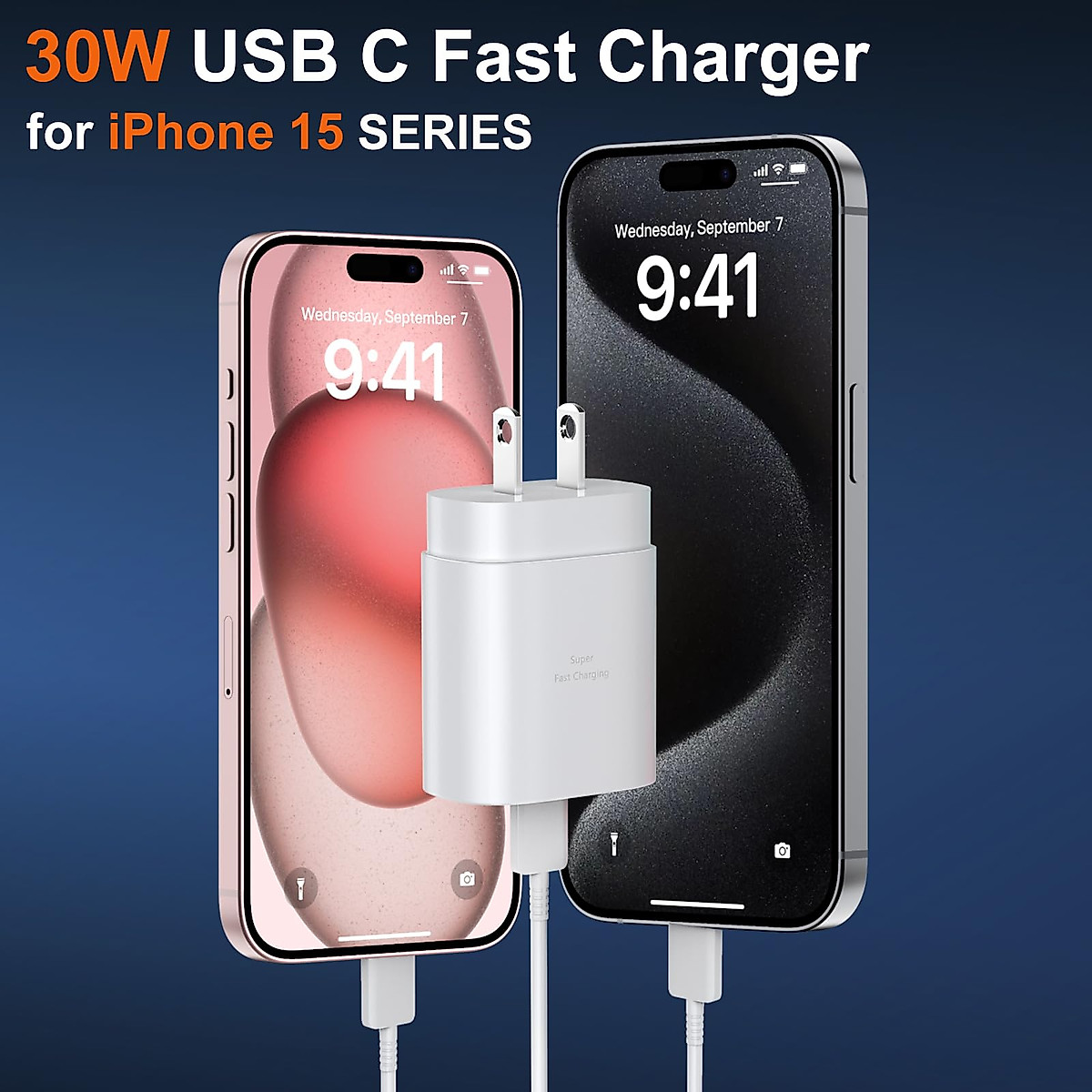 iPhone 15 Pro Max Charger Fast Charging, 30W USB C iPhone 15 Pro Max Fast Charger Block with 10FT Long USB C Charging Cable for iPhone 15 Pro Max/15 Pro/15/Plus,iPad Pro 11,Samsung Galaxy S24 Ultra