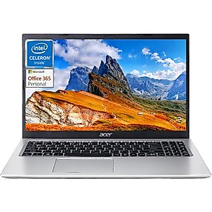 acer 2023 Aspire 1 Slim Laptop for Student, 2023 Newest 15.6" FHD Laptop, Dual-core, Intel Celeron N4500, 16GB RAM, 128GB eMMC, Student & Business, Thin and Light, Win 11 Home S, Bundle with JAWFOAL