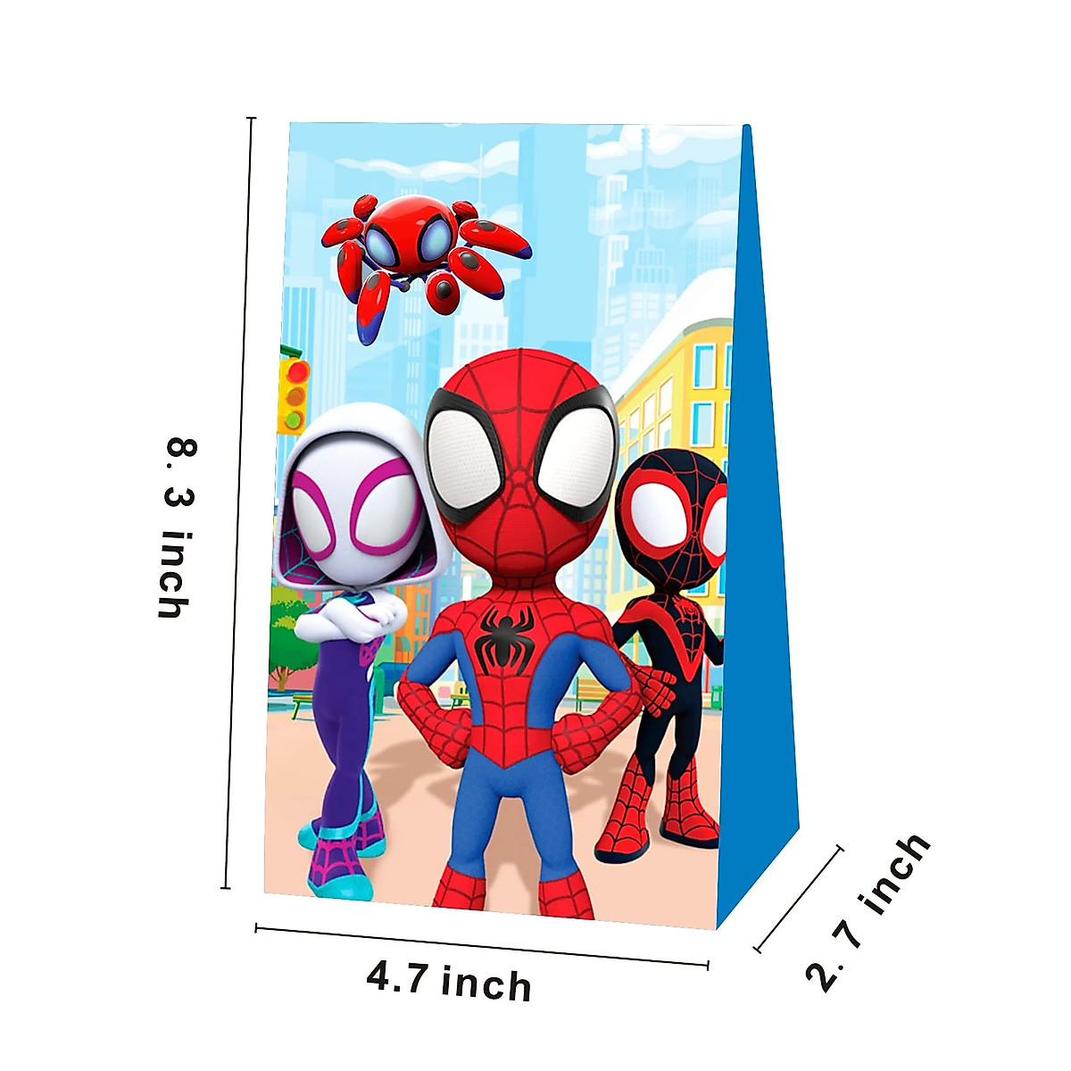 12 Pcs Party Favor Gift Bags for Boys Birthday Party Decorations, 8.3x7.8x2.7 Inch (Pack of 12)
