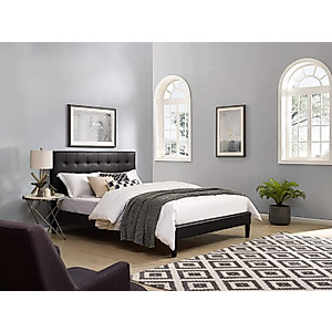 Modway Paisley Upholstered Tufted Faux Leather King and California King Headboard Size in Black