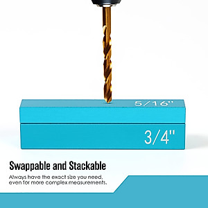Houseables Setup Blocks Woodworking, Marking Gauge, Gage Blocks, Gauge Block Set, 15 Piece, Blue, Aluminum, Set Up Blocks for Woodworking, Router, Measuring Tools for Woodworking, Gage Block Set