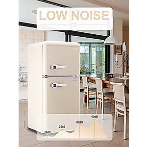 KRIB BLING 3.5 Cu.ft Compact Refrigerator, Mini Fridge with Freezer, Retro Design Small Drink Chiller with 2 Door Adjustable Mechanical Thermostat for Home, Office, Dorm or RV, White