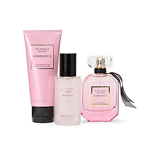 Victoria's Secret Bombshell 3 Piece Luxe Fragrance Gift Set: 1.7 oz. Eau de Parfum, Travel Lotion, & Candle