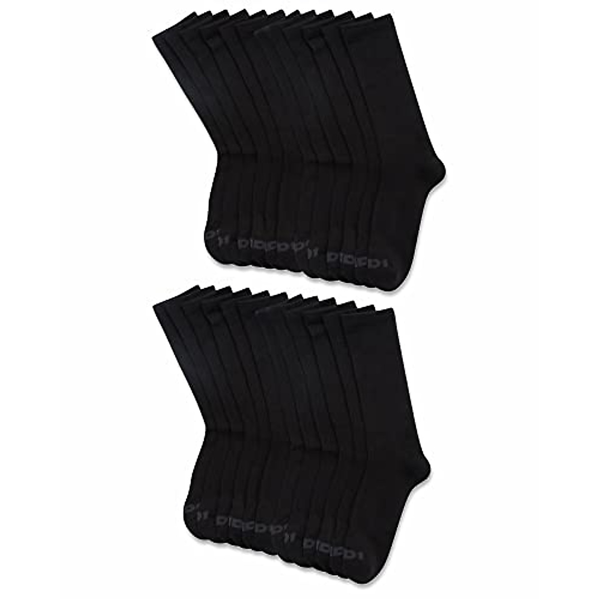 AND1 Men's Socks - Athletic Cushion Crew Socks (24 Pack), Size 6-12.5, Black