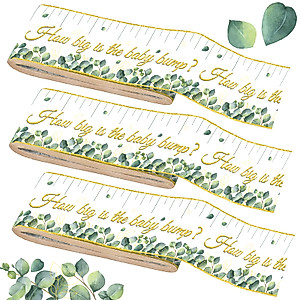 gisgfim 150ft Baby Shower Games Belly Measuring Tape for Baby Shower Gender Reveal Tummy Measure Baby Bump Tape Supplies Measure Tape Game Party Favors for How Big Is Mommys Belly Game(Eucalyptus)