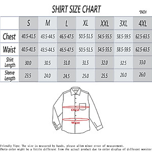 Dress Shirt for Men Western Cowboy Long Sleeve Casual Two Pockets Work Solid Pearl Snap Buttons Up Wrinkle Free Shirts (Black/L)
