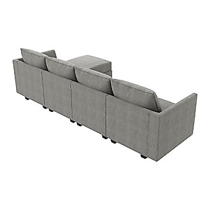 HONBAY Convertible Sectional Couch with Reversible Chaise Modern L-Shape Sofa 4-Seat Couch Modular Sectional Sofa with Storage Seats, Grey