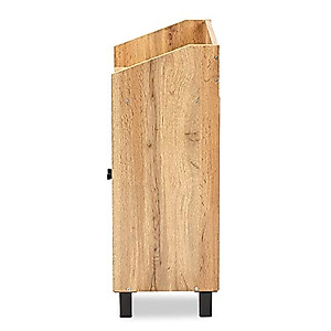 Baxton Studio Rossin Shoe Cabinets, Oak/Black