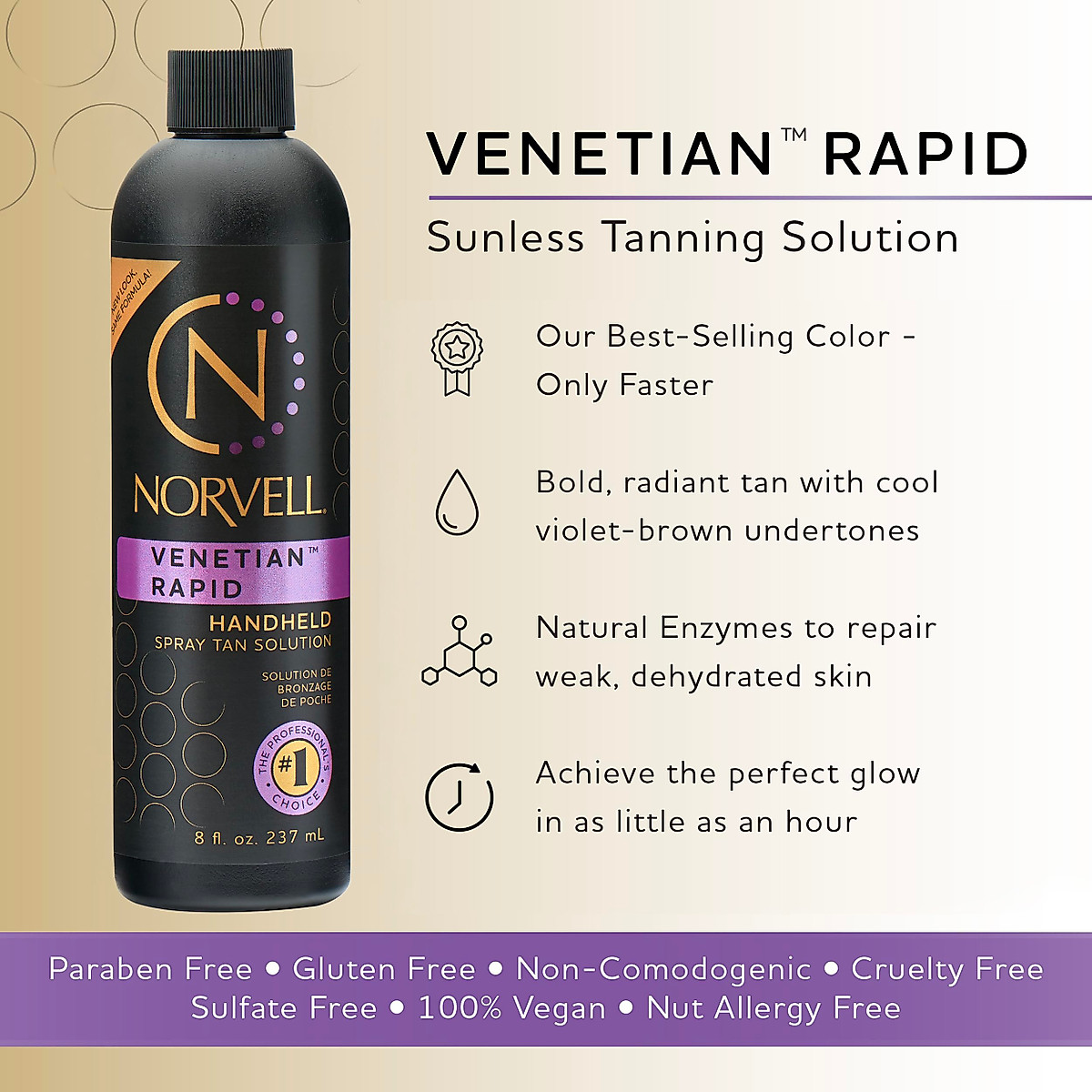 Norvell Premium Sunless Tanning Solution - Venetian One, 8 fl.oz.