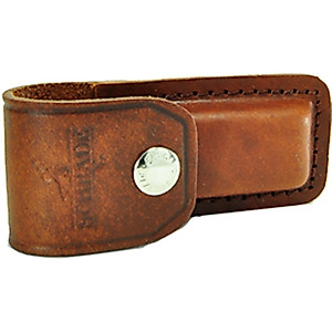 Uncle Henry 227UH Folding Bowie Classic Folding Pocket Knife with High Carbon Stainless Steel Blades, Traditional Staglon Handle, and Leather Sheath for Hunting, Camping, Every Day Carry, and Outdoors