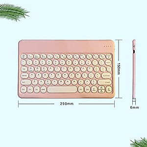 ElecMosWN Urtra Slim Bluetooth Keyboard for iPad Mac,Compact Rechargeable Wireless Keyboard for iPad,iPad Pro/Mini/Air,iPhone,MacBook,Windows Laptop Surface Pro Android Tablet Smartphone(Pink)