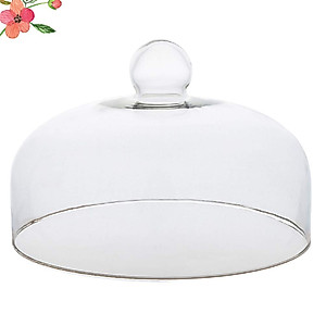 Cabilock 1pc Transparent Cloche Dome Glass Cheese Dome Dessert Cloche Cover Decorative Cake Cover Cupcake Cover Clear Desert Cloche Clear Cloche Cake Dome Cover Food Micro-wave Oven